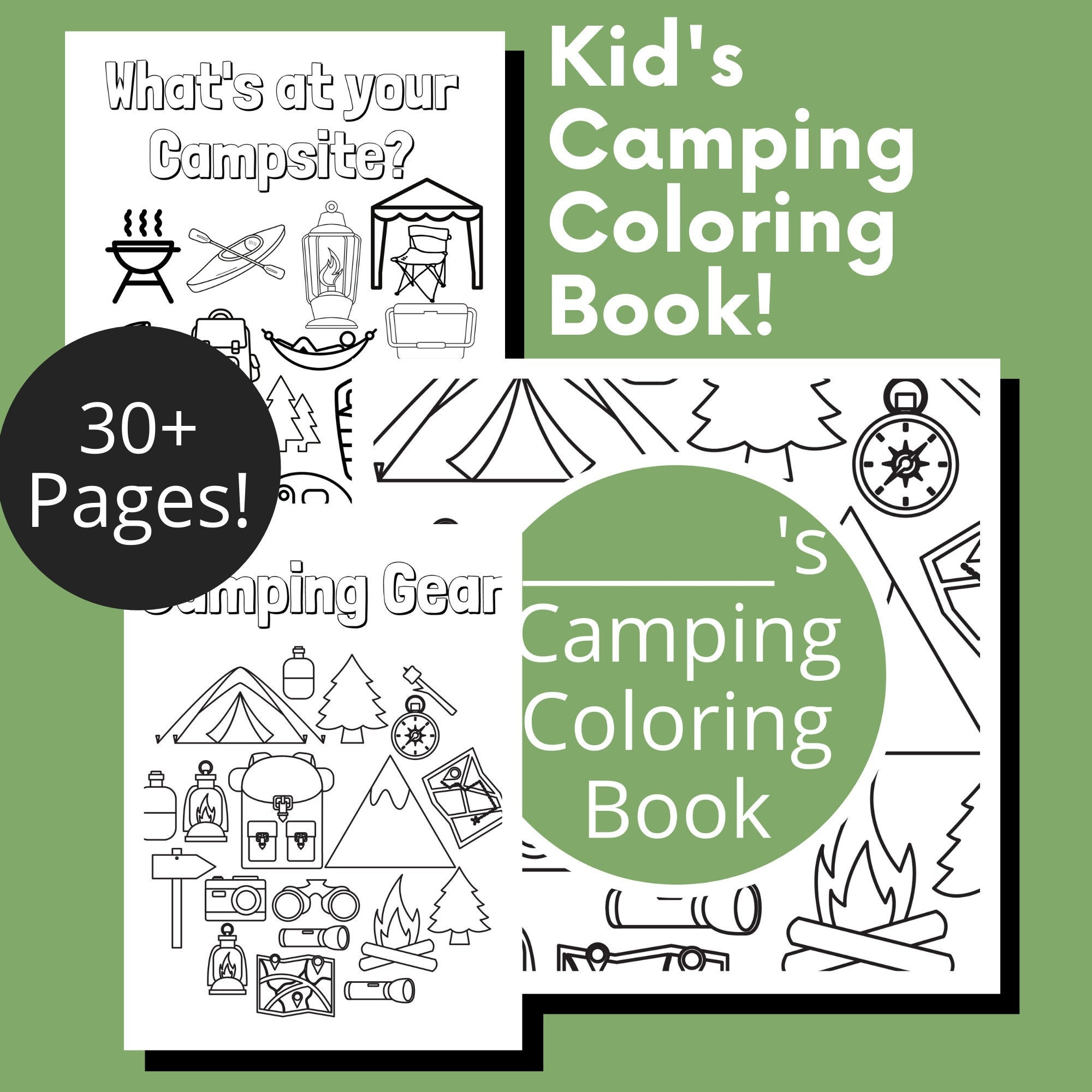 Camping Coloring Pages. Camping Coloring Books. Camping Games - Etsy