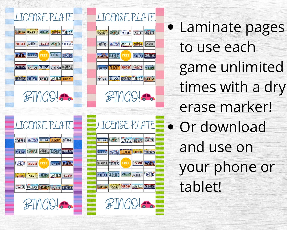License Plate Bingo. Road Trip Games Road Trip Printables for - Etsy