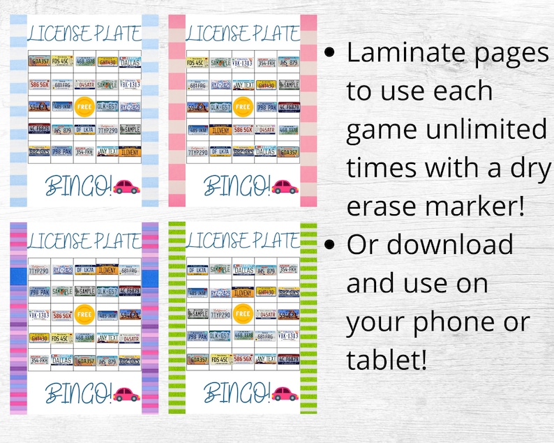 License Plate Bingo. Road Trip Games Road Trip Printables for - Etsy