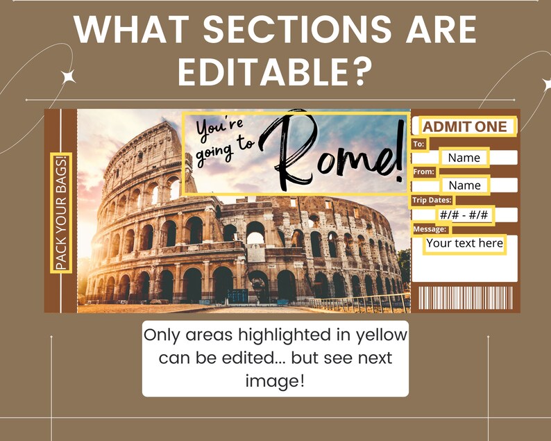 Surprise Trip to Rome. Italy Boarding Pass. Italy Ticket. - Etsy