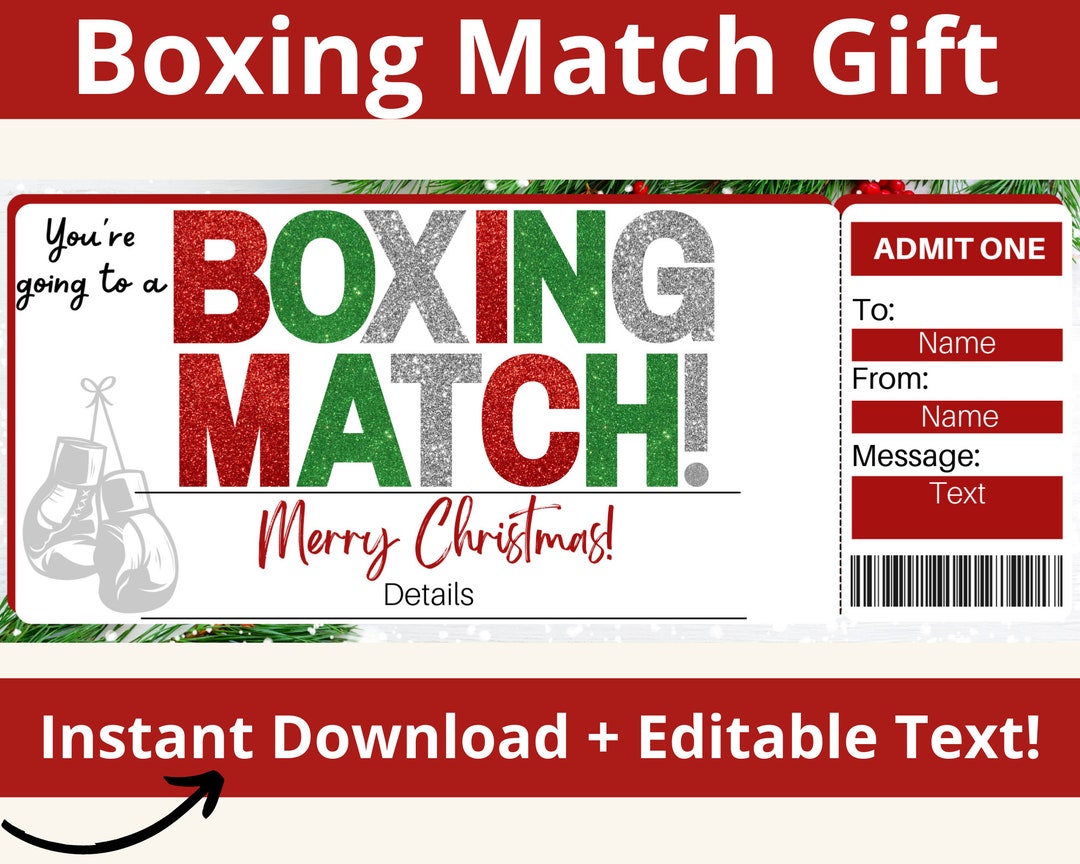 Boxing Ticket. Boxing Match Ticket. Boxing Match Gift. Boxing - Etsy