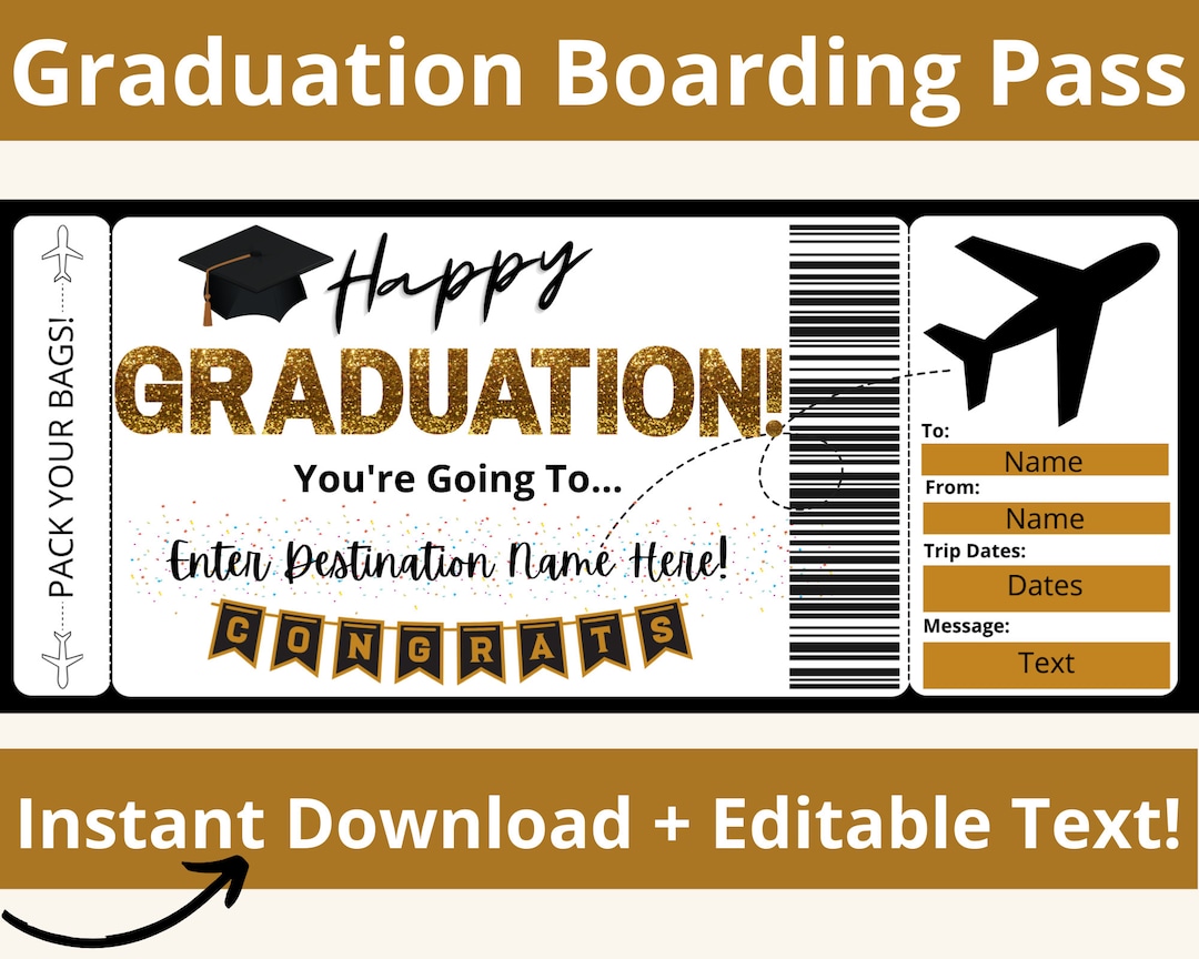 Graduation Boarding Pass. Graduation Ticket. Graduation Gifts ...