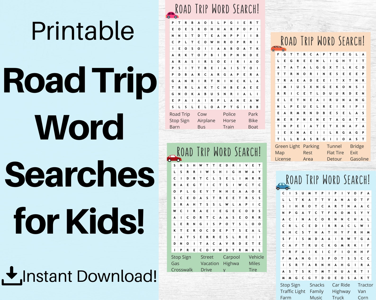 Road Trip Wordsearch. Road Trip Games Road Trip Printables | Etsy