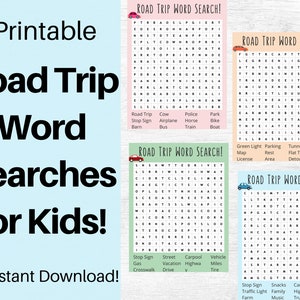 Road Trip Wordsearch. Road Trip Games, Road Trip Printables for Kids ...