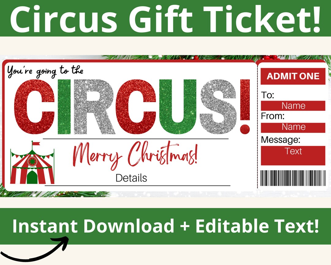 Circus Ticket. Circus Gifts. Circus Party Invitation. Circus - Etsy
