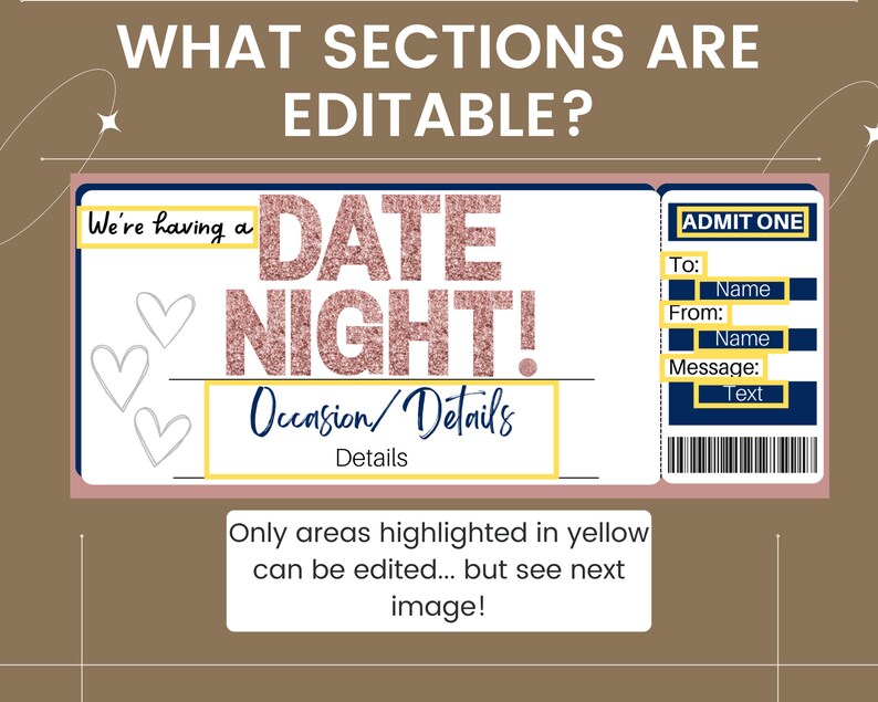 Date Night Coupon Template. Date Night Tickets. Date Coupons. - Etsy