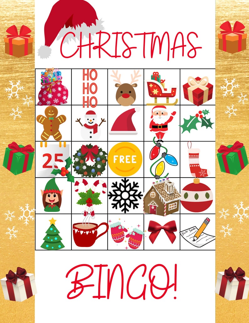 Christmas Bingo Boards Christmas Bingo Games for Kids | Etsy