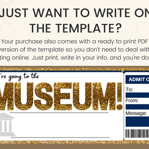 Museum Ticket Template. Museum Gift Certificate. Museum Coupon. Museum ...