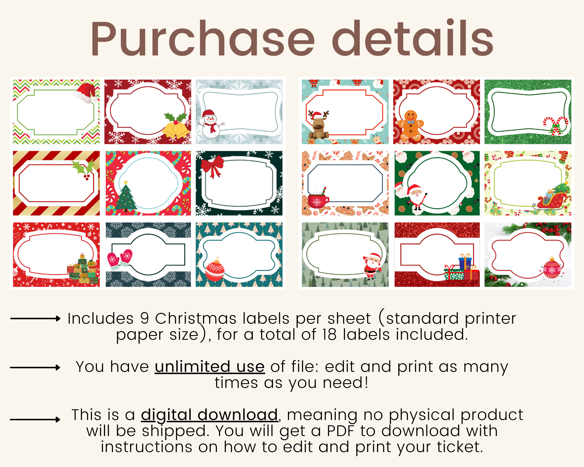 Christmas Gift Tags. Christmas Gift Labels. Christmas Labels. Gift ...