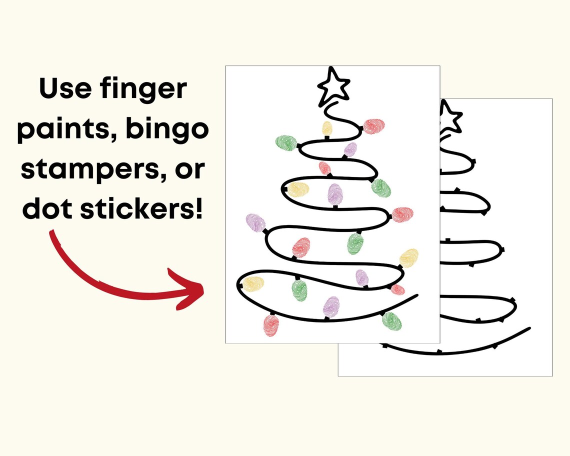 Christmas Tree Fingerprint Craft. Christmas Tree Painting. Christmas ...