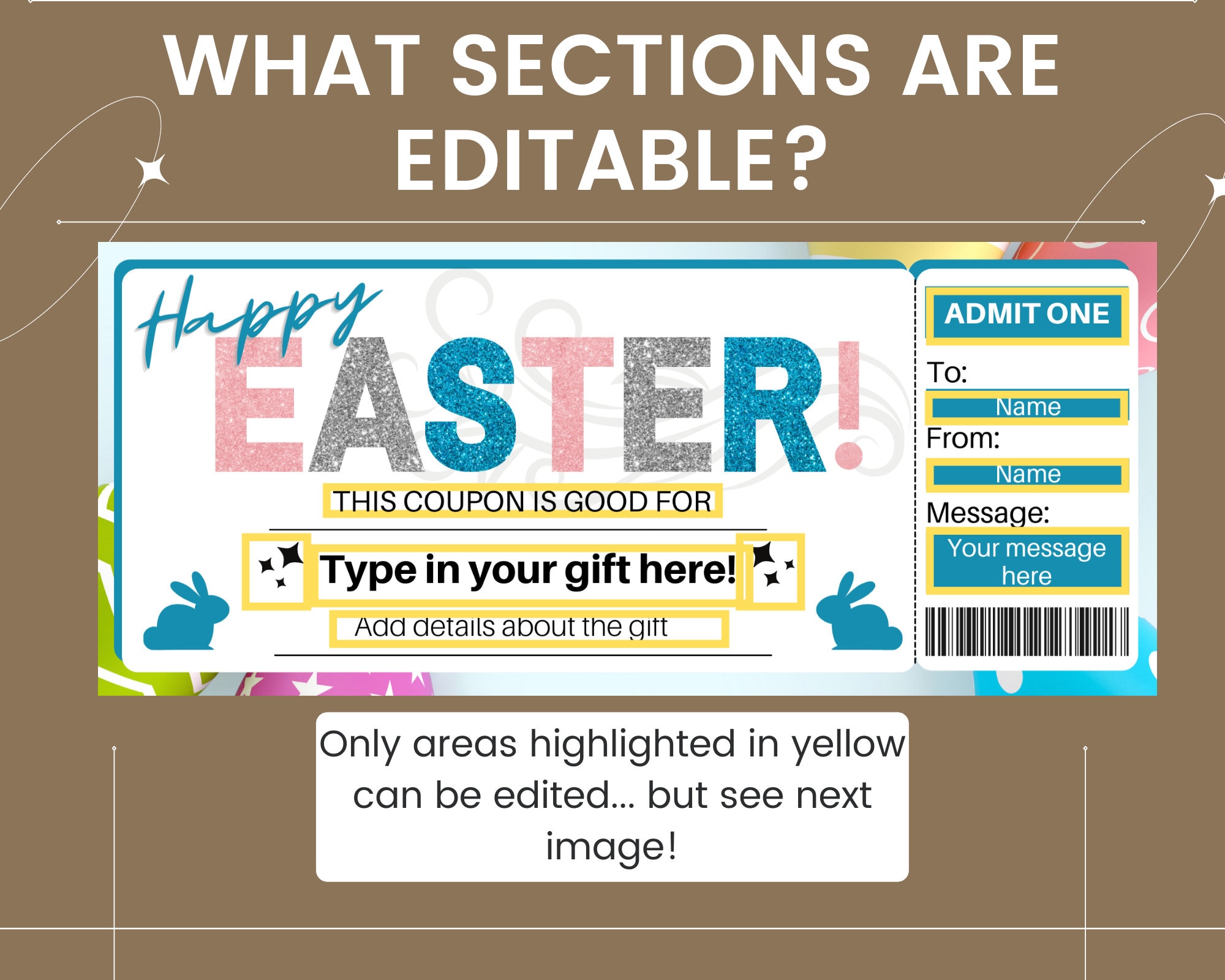 Easter Coupons Printable. Printable Easter Gift Card. Easter - Etsy