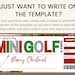 Mini Golf Gift Ticket. Mini Golfing Gift Certificate. Mini Golfing ...