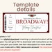 Christmas Broadway Show Gift. Broadway Ticket Template. Musical Ticket ...