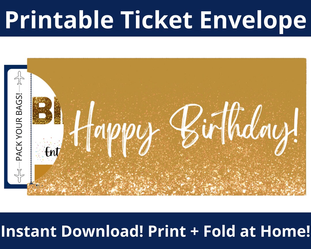 Ticket Envelope. Printable Envelope Template. Boarding Pass Envelope ...