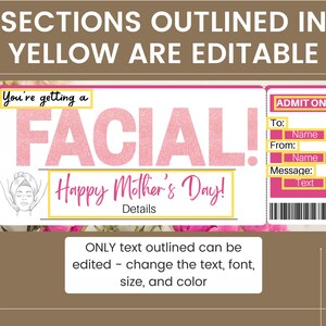 Facial Gift Certificate. Facial Coupon. Facial Certificate. Spa Ticket ...