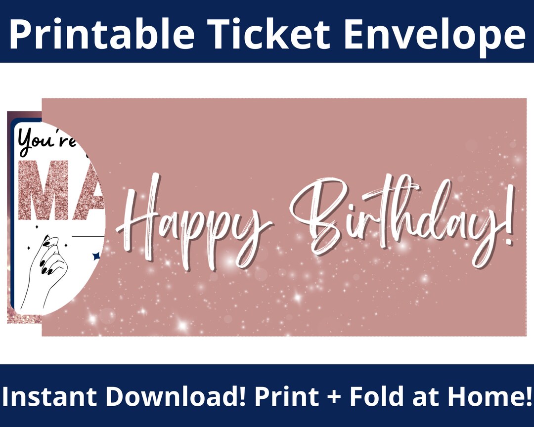 Ticket Envelope. Printable Envelope Template. Boarding Pass Envelope ...