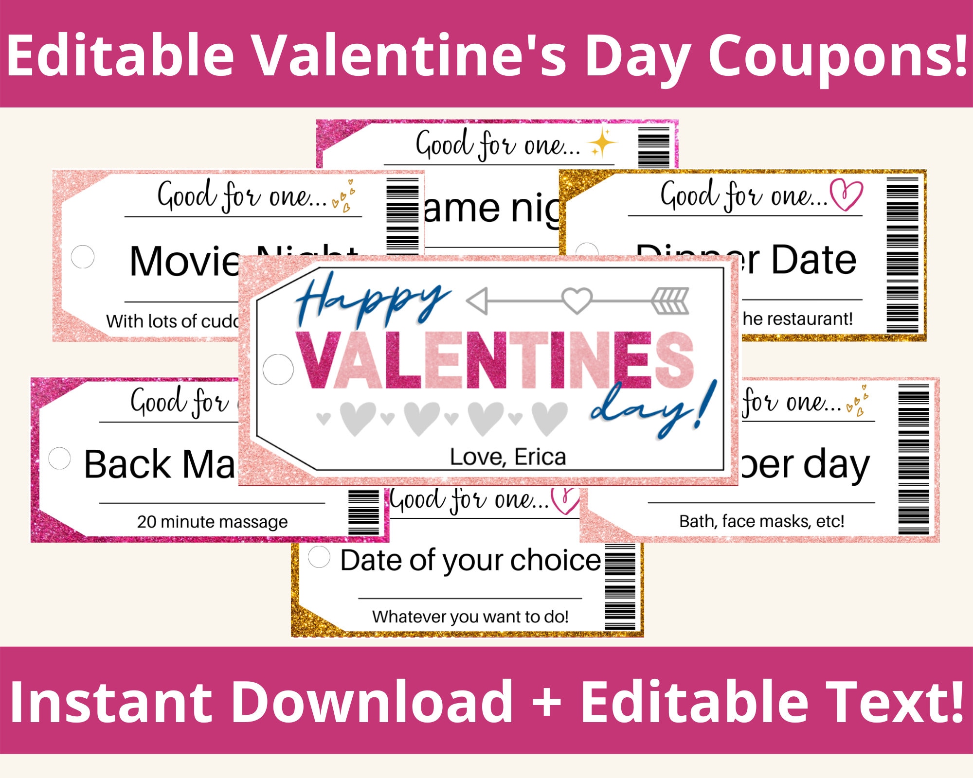 Valentines Day Coupon Book. Valentines Day Coupons Printable ...