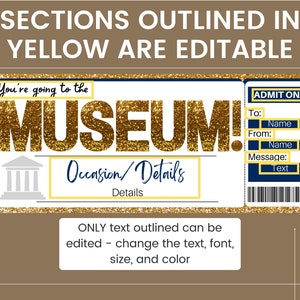 Museum Ticket Template. Museum Gift Certificate. Museum Coupon. Museum ...