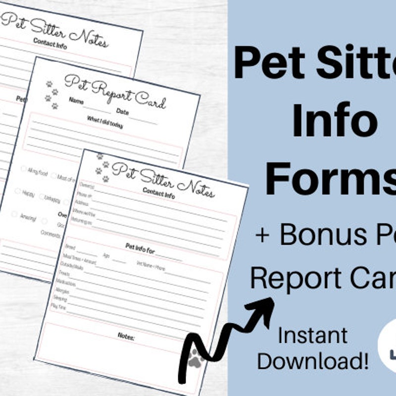 Pet Sitting Form - Etsy