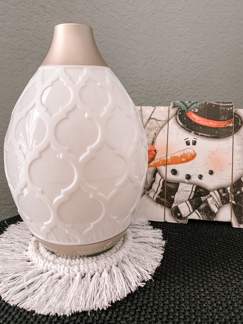 Large Macrame Diffuser Coaster candle coaster plant mat | Etsy