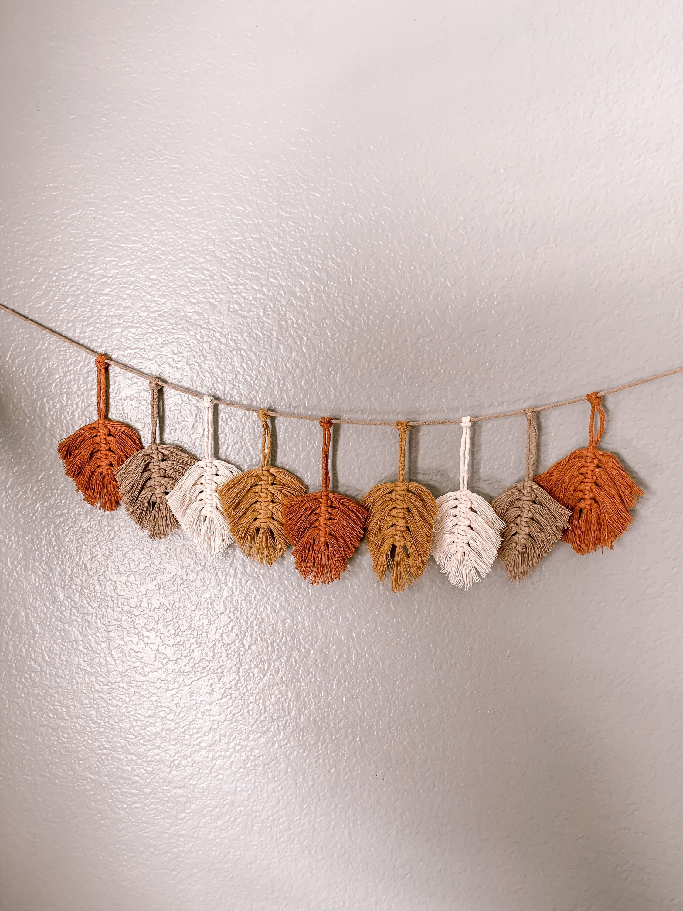 Fall Leaf Garland Macrame Garland Autumn Decor Fall Decor | Etsy