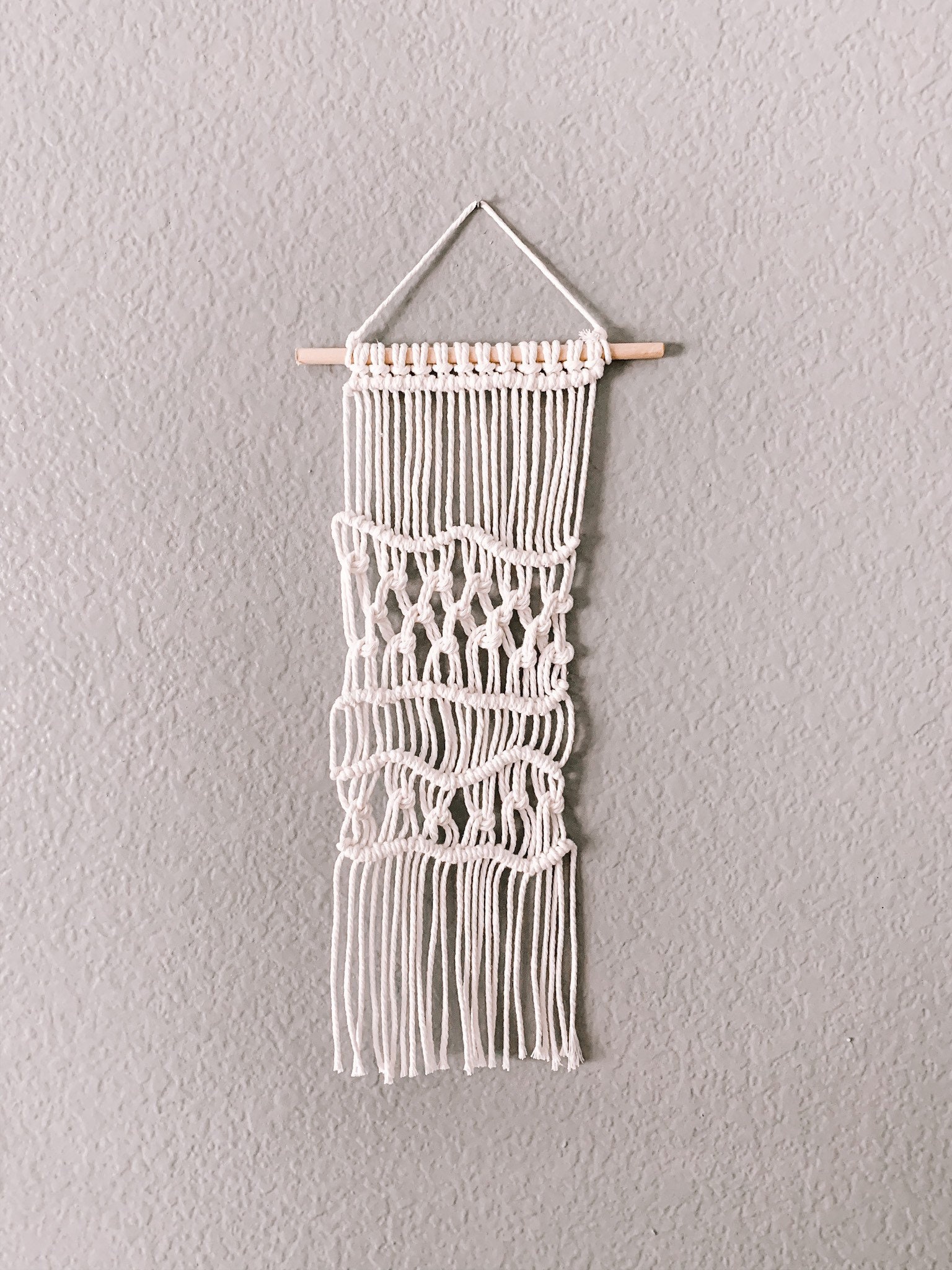 Mini wave macrame wall hanging | Etsy