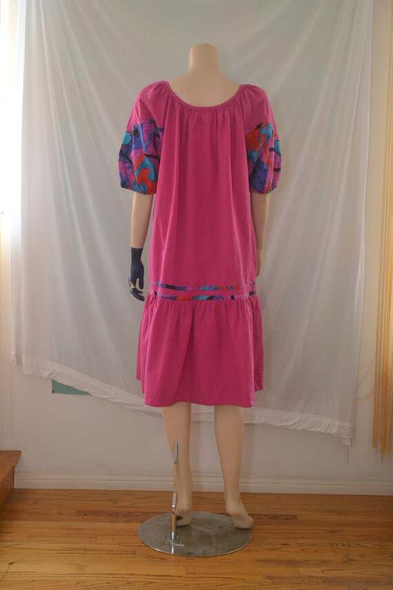 Vintage Desert Scene Mexican Dress | Hot Pink Cotton … - Gem