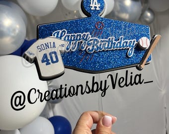 3D LA Dodgers Cake Topper - Personalized/custom Party Decor- Birthday ...