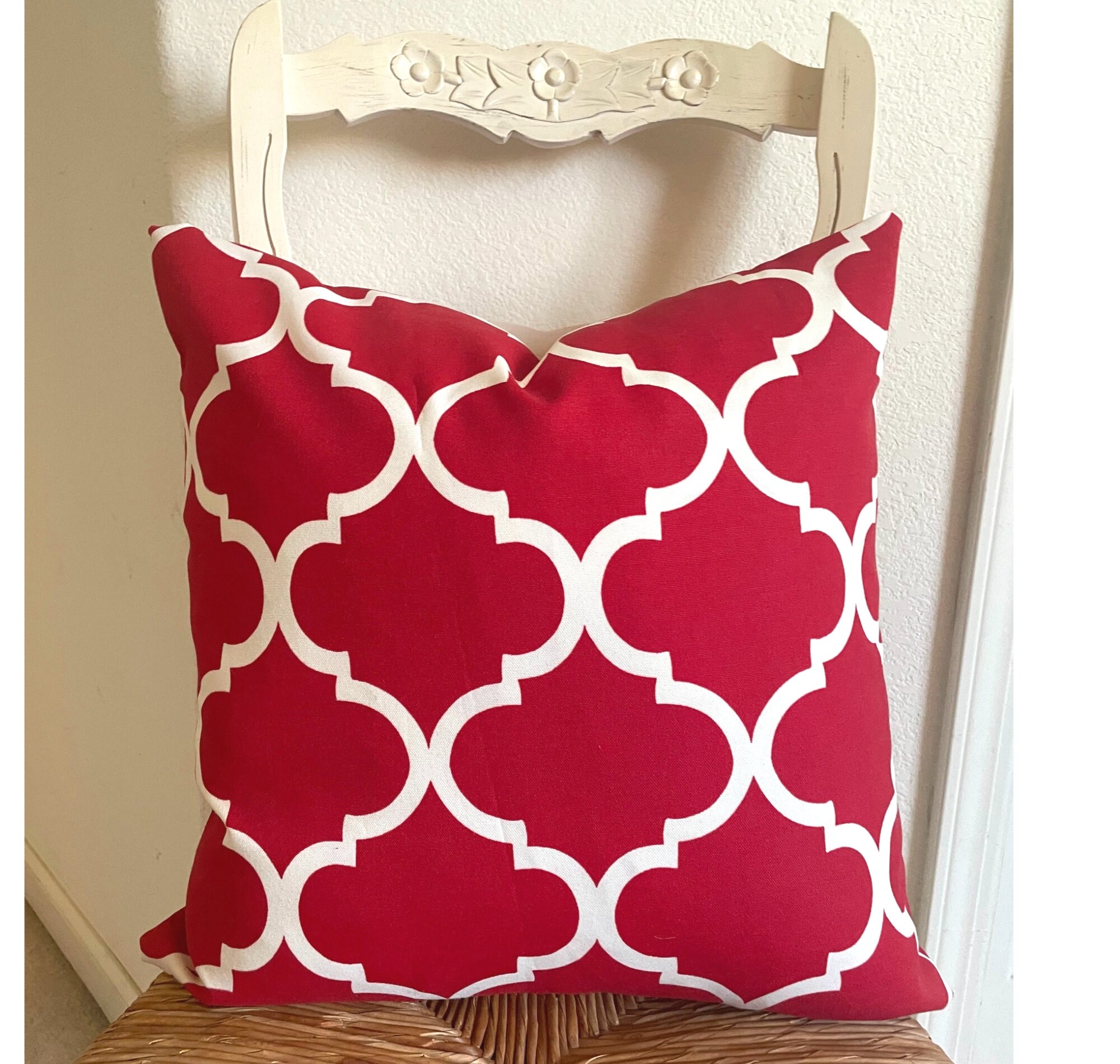 Outdoor Pillow Cover 20x20 Red Outdoor Pillow Geometric - Etsy