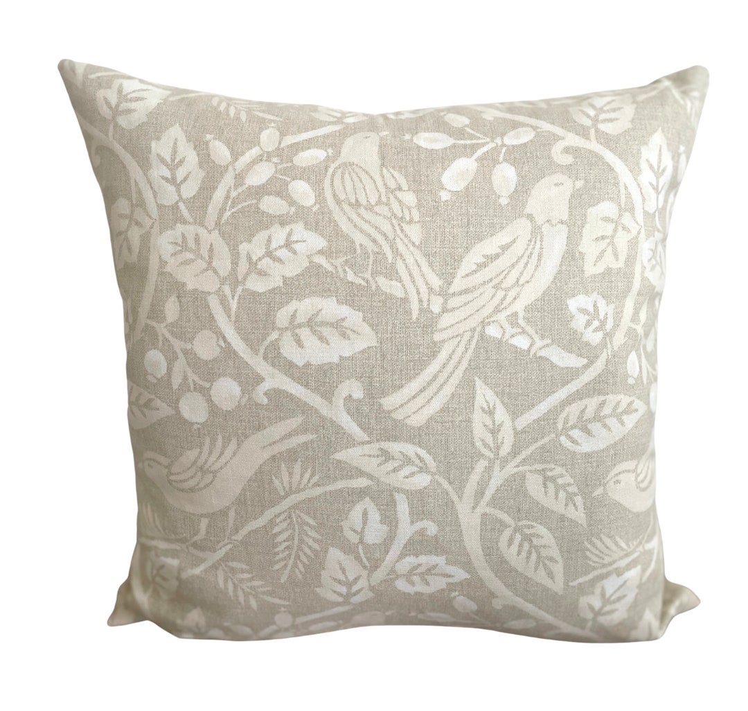 Bird Pillow, Neutral Color Pillow Cover, Pillow Cover, Greige Pillow ...