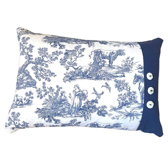 Blue Toile Pillow Cover French Country Decor Spring Pillow - Etsy