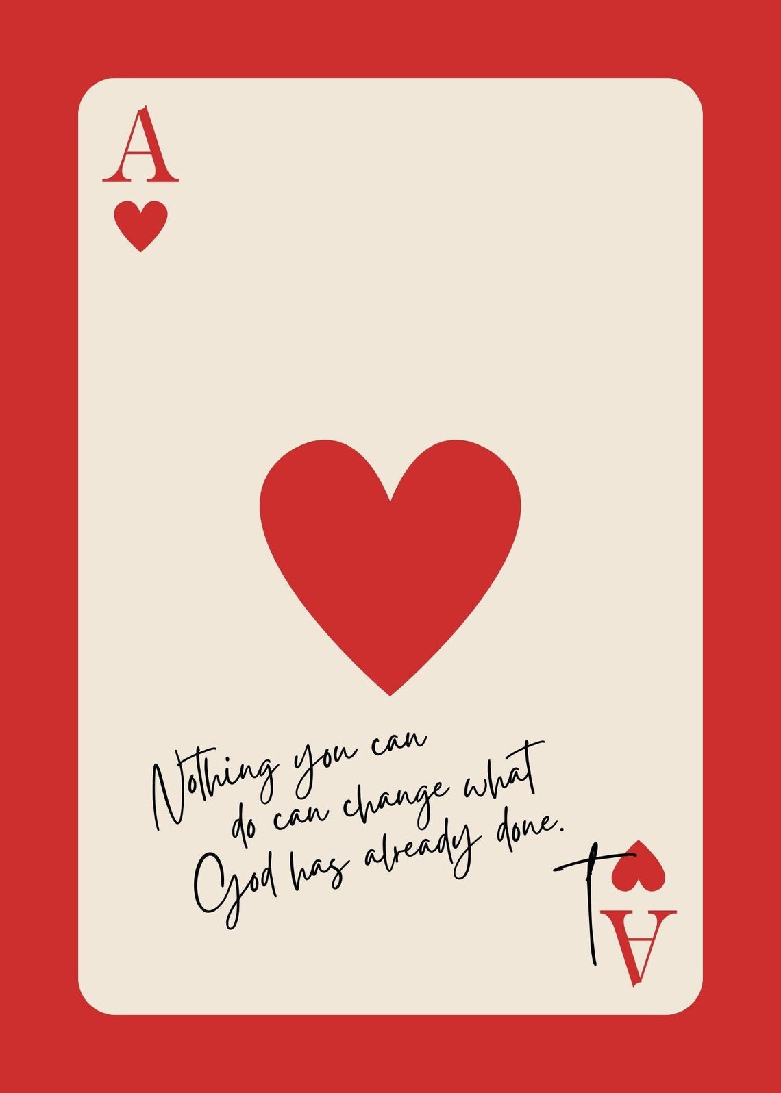 Ace of Hearts Playing Card Design Encouraging Note Aesthetic Playing ...