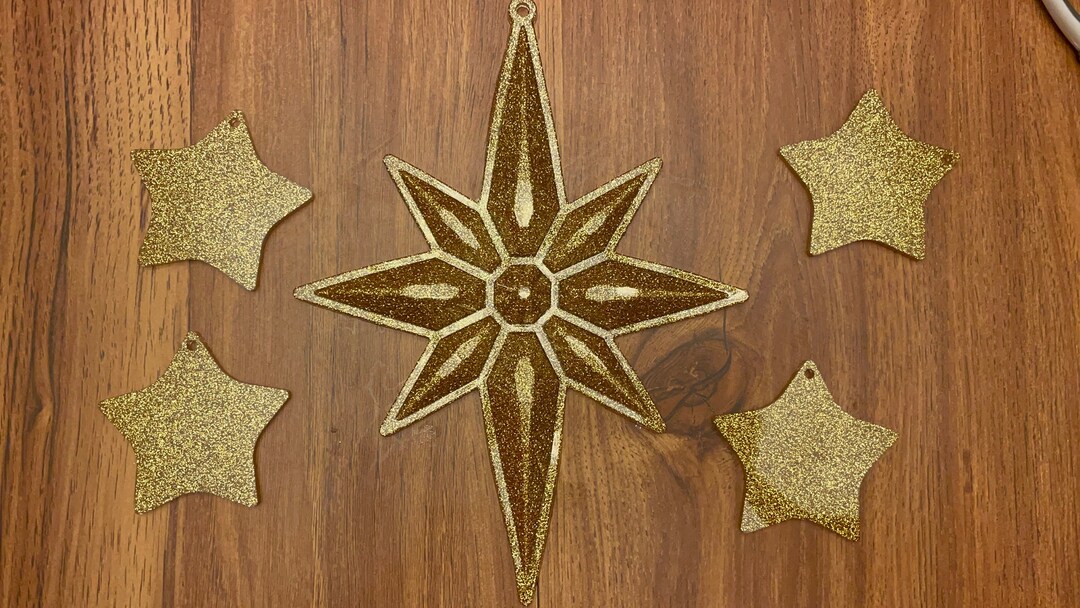 Star Ornament , Christmas Decor Resin Bethlehem Star With Small Stars ...
