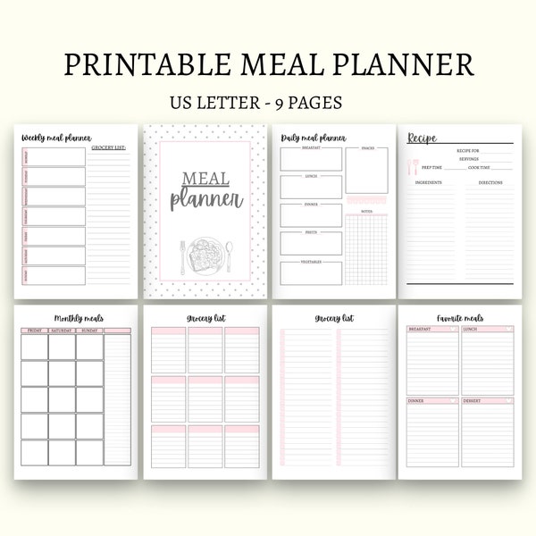 Meal Planner Journal - Etsy