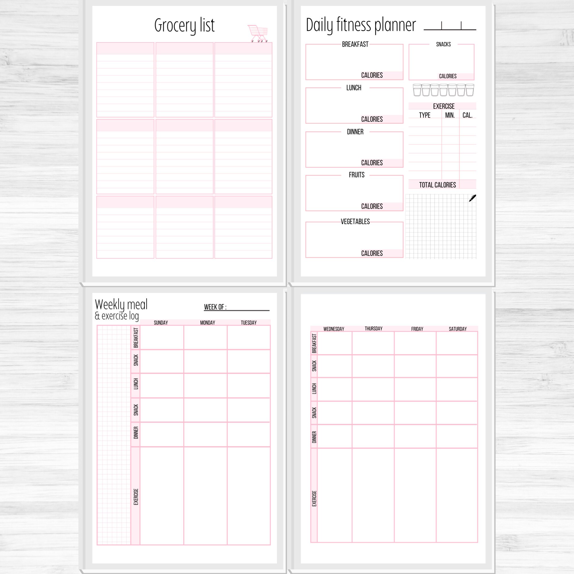 Fitness Planner Workout Journal Weight Loss Tracker Digital | Etsy