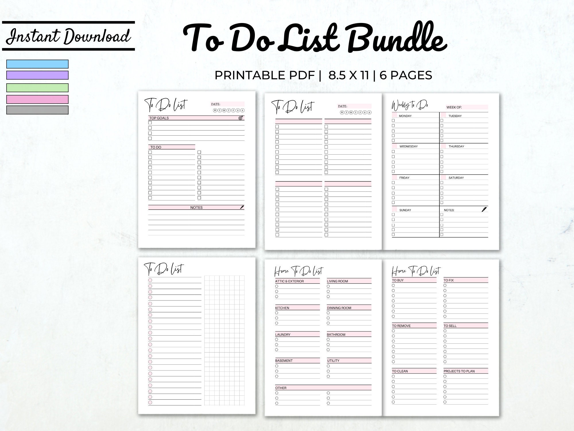To do list printable to do list bundle to do list planner page - Etsy.de