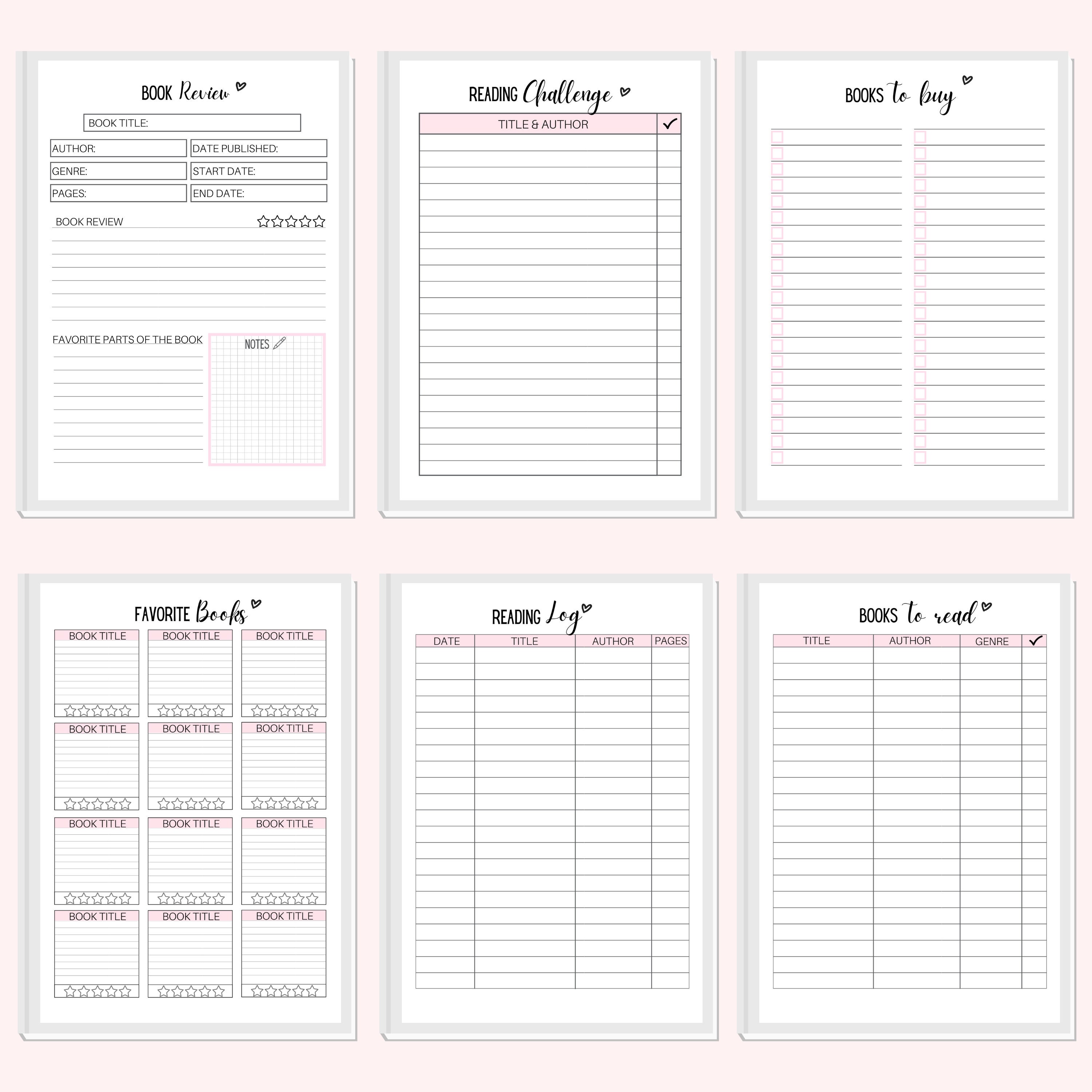 Reading Planner Printable Reading Journal Book Planner Reading - Etsy