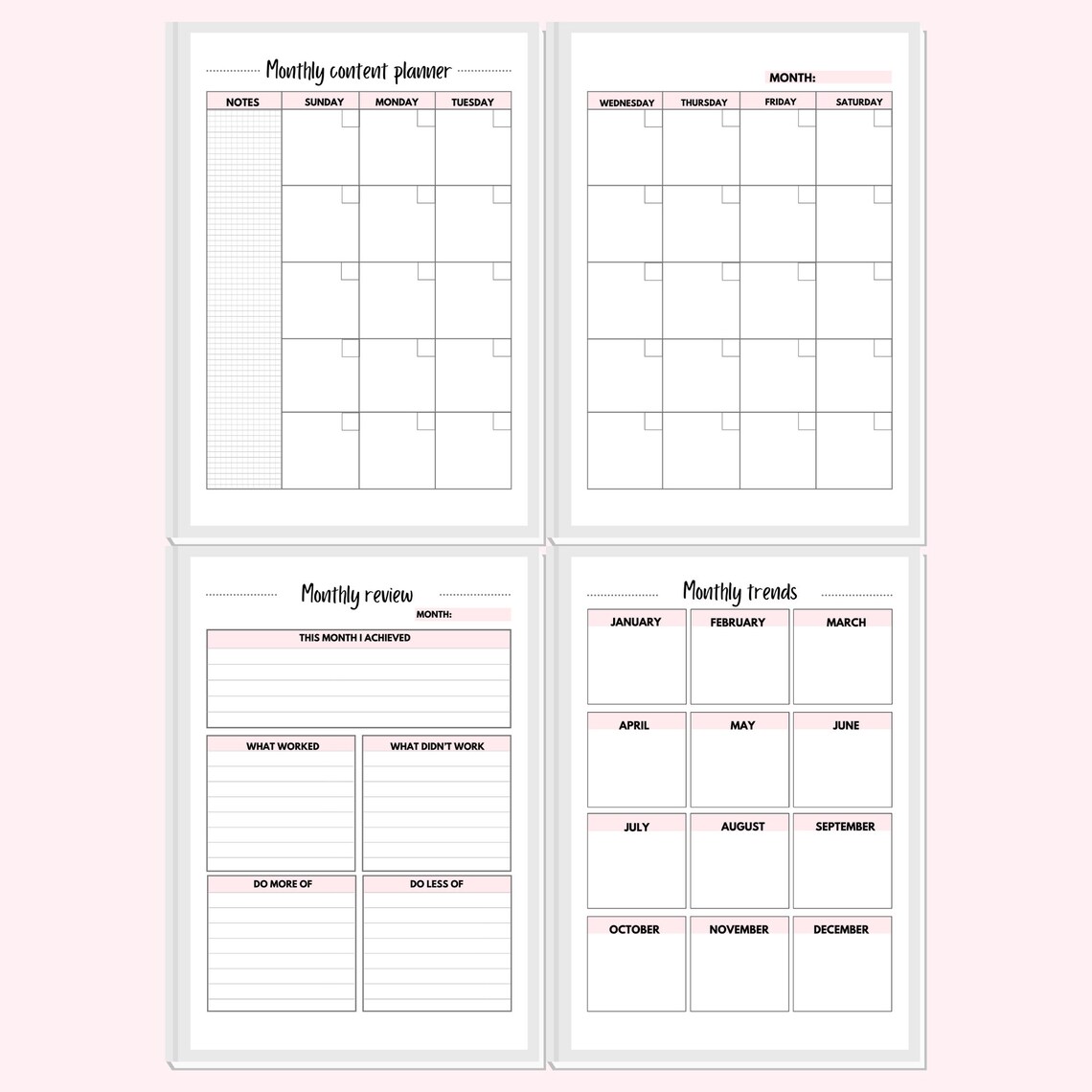 Social Media Planner Printable Facebook Tracker Instagram - Etsy