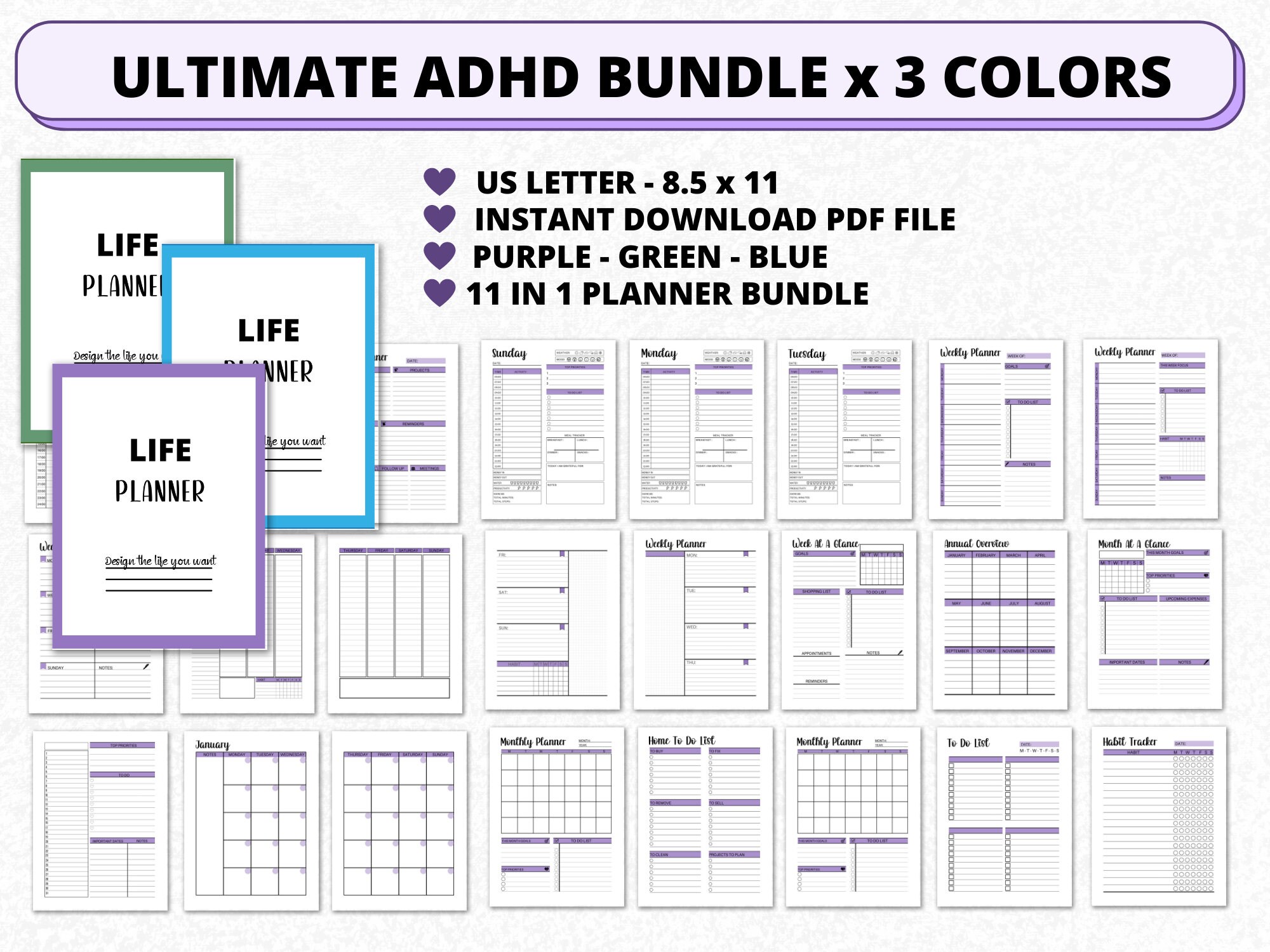 ADHD Planner for Adults Home Management Planner Ultimate Life | Etsy