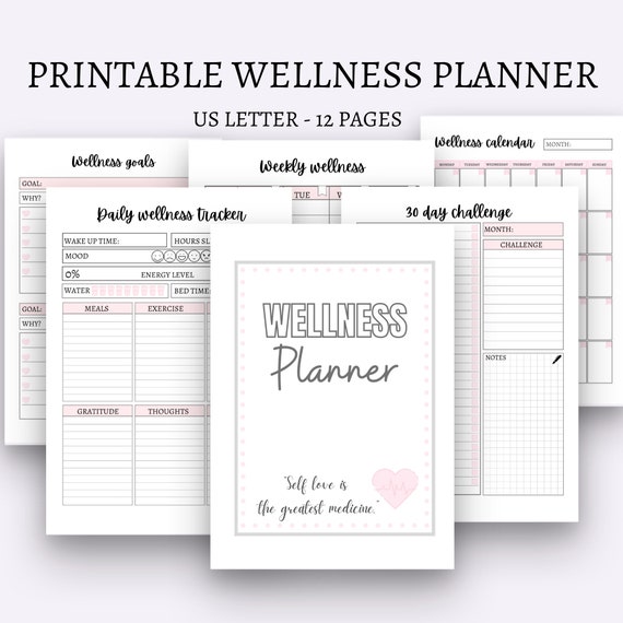 Paper Weekly Gratitude Planner Wellness Health Daily Journal Tracker ...