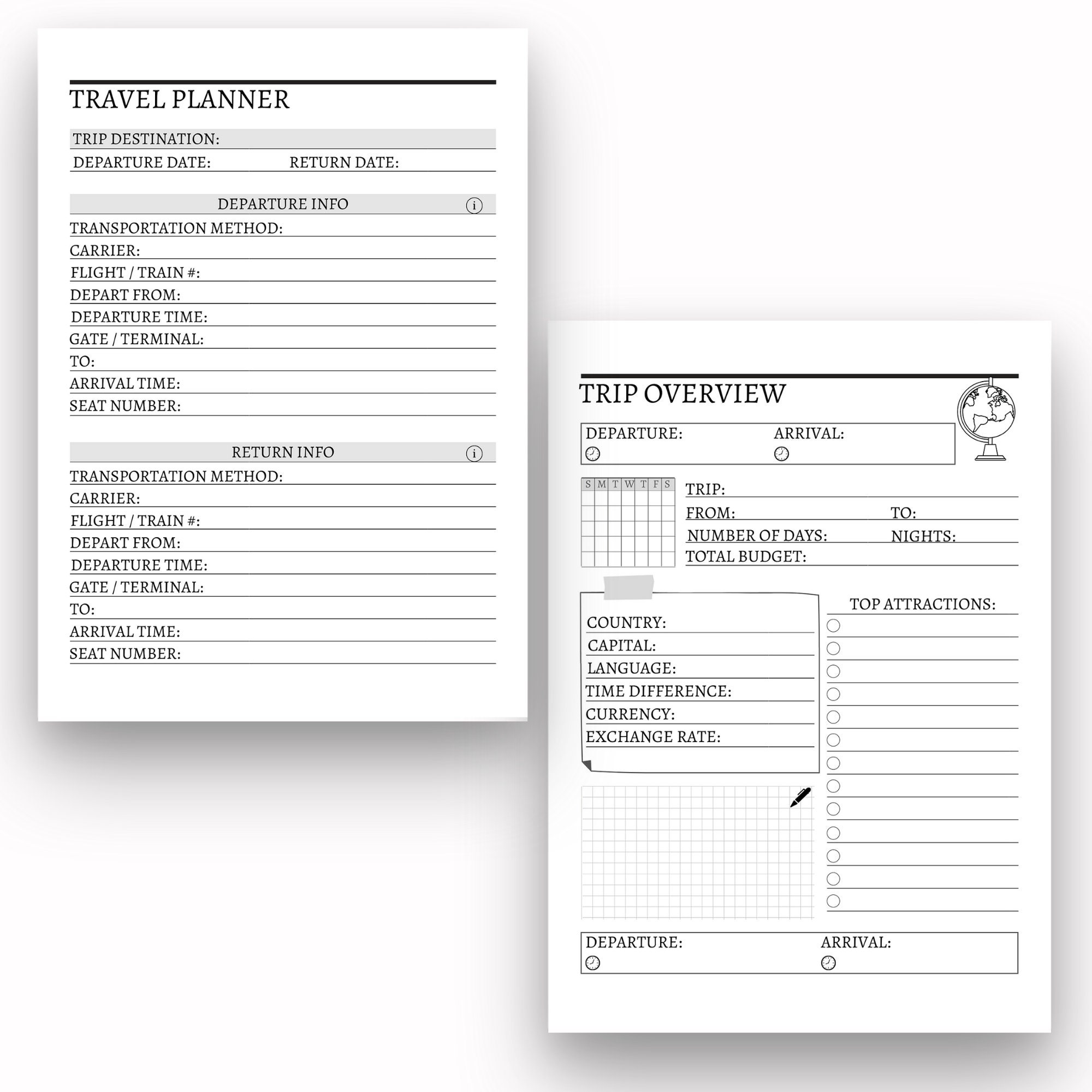 Travel journal excel template - tcfess