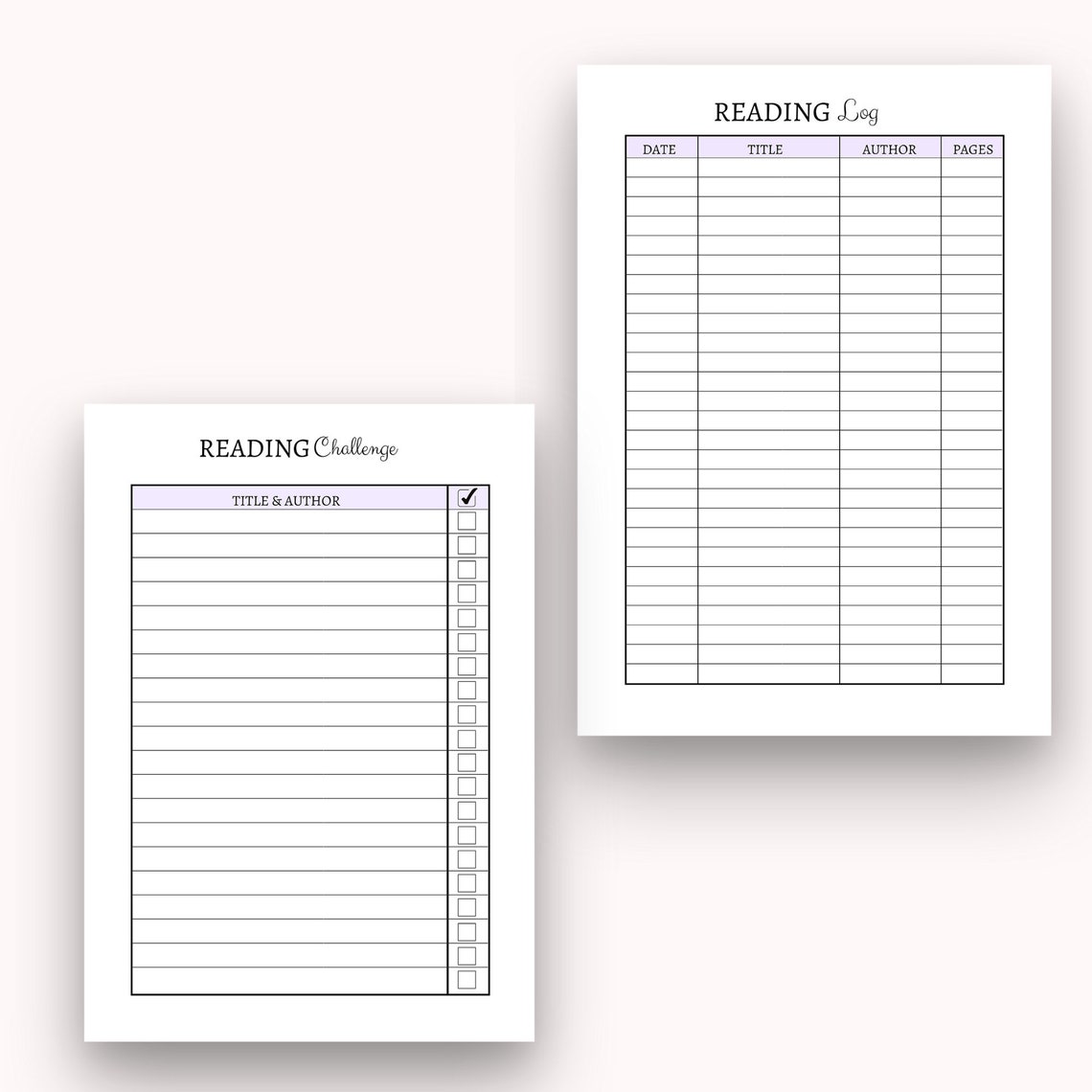 Printable Reading Planner: Book Log, Review, Wishlist (PDF) - Etsy