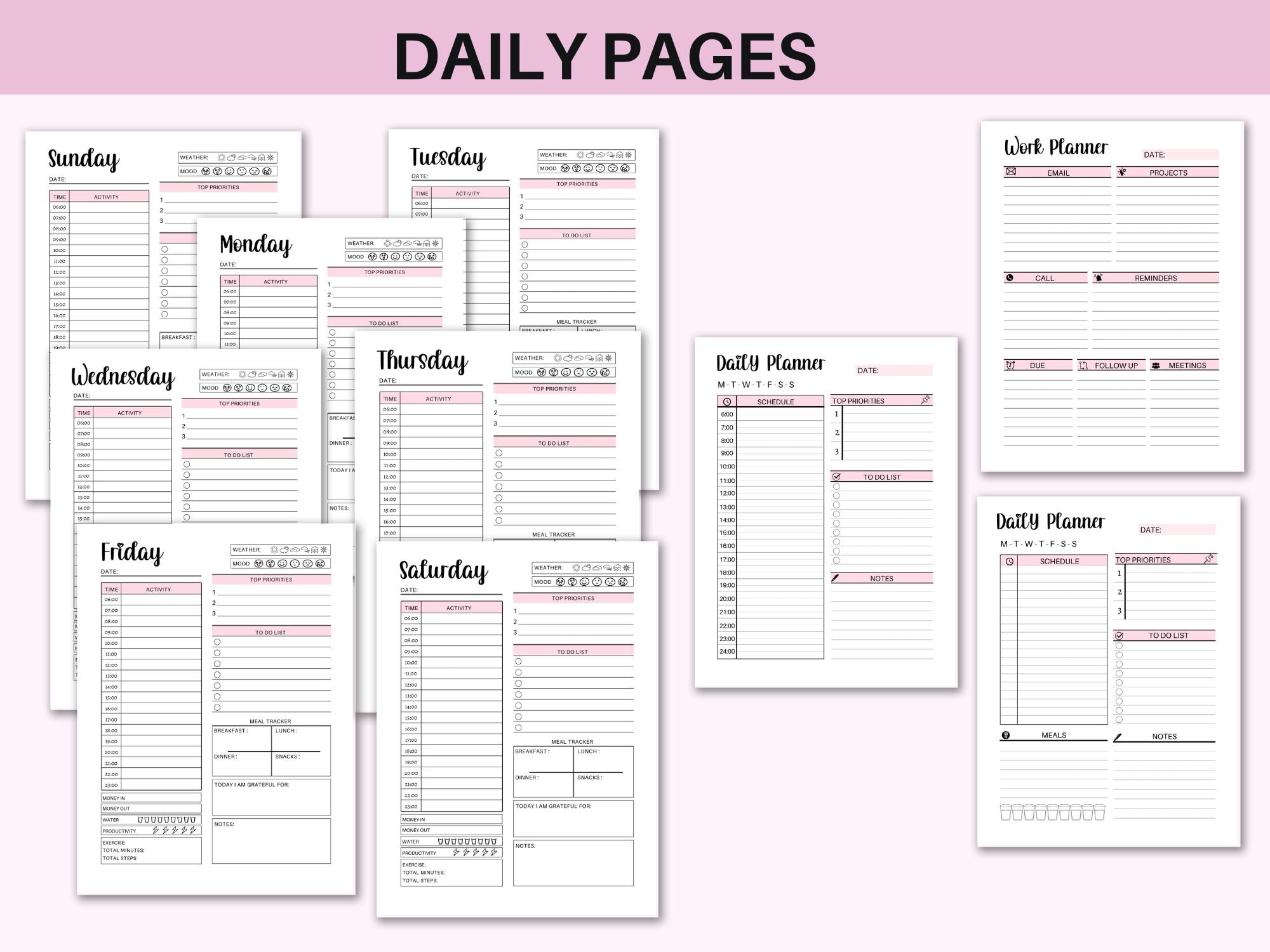 Printable Planner Bundle: Daily, Weekly, Monthly, A4 A5 (digital ...