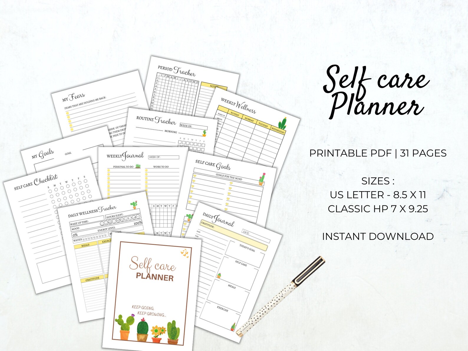 Self Care Planner Self Care Journal Wellness Planner Printable ...