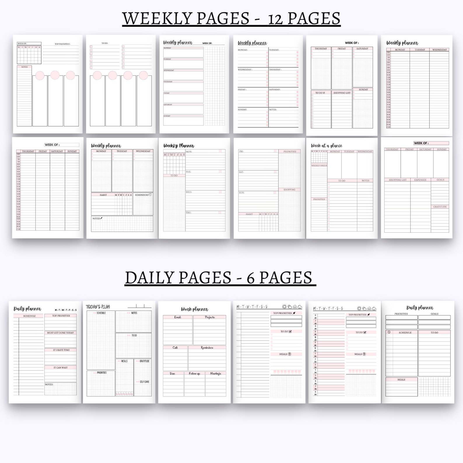 Ultimate Life Planner Bundle: Daily, Weekly, Monthly (PDF) - Etsy