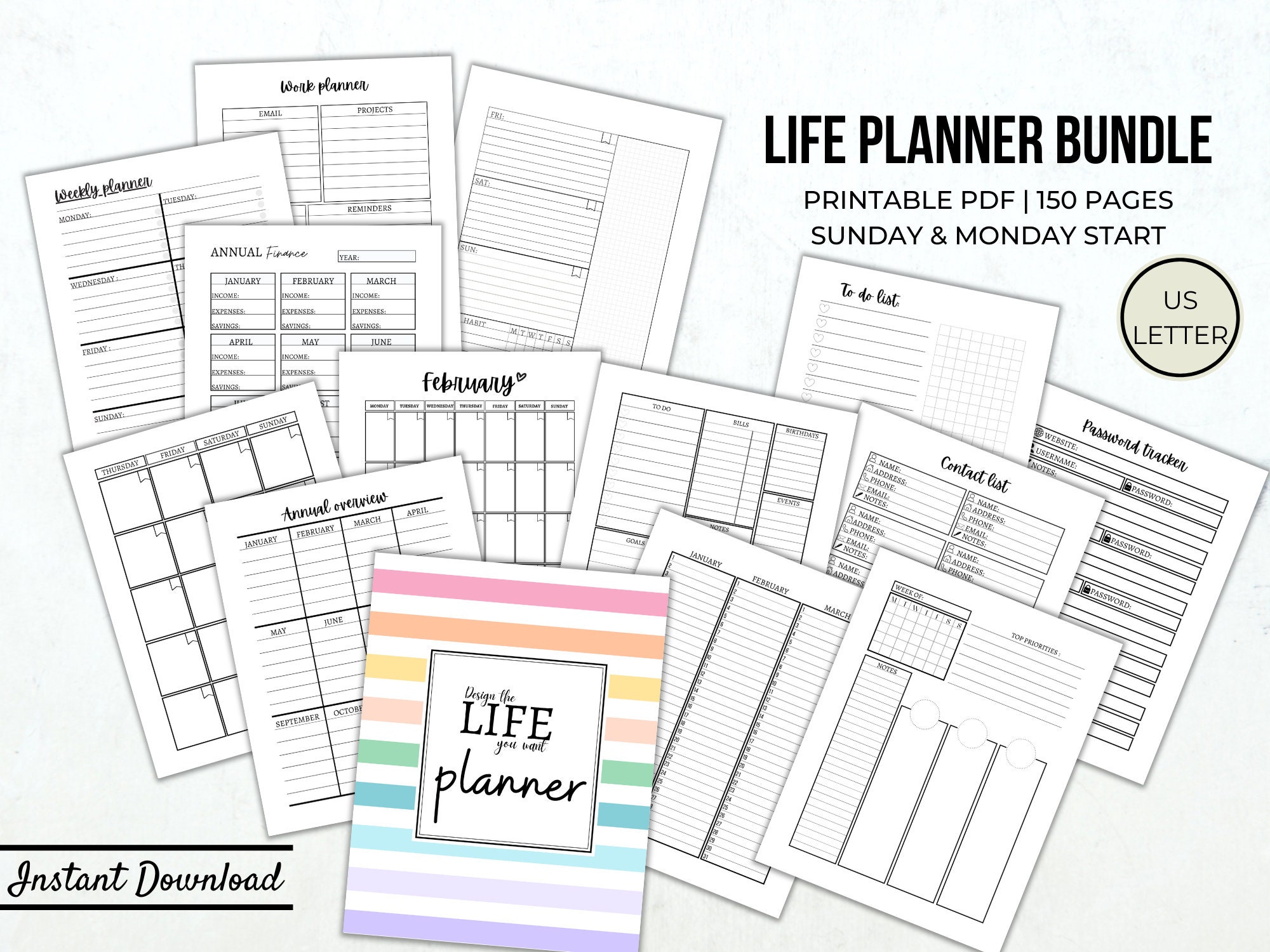 Printable life planner big happy planner pages ultimate | Etsy