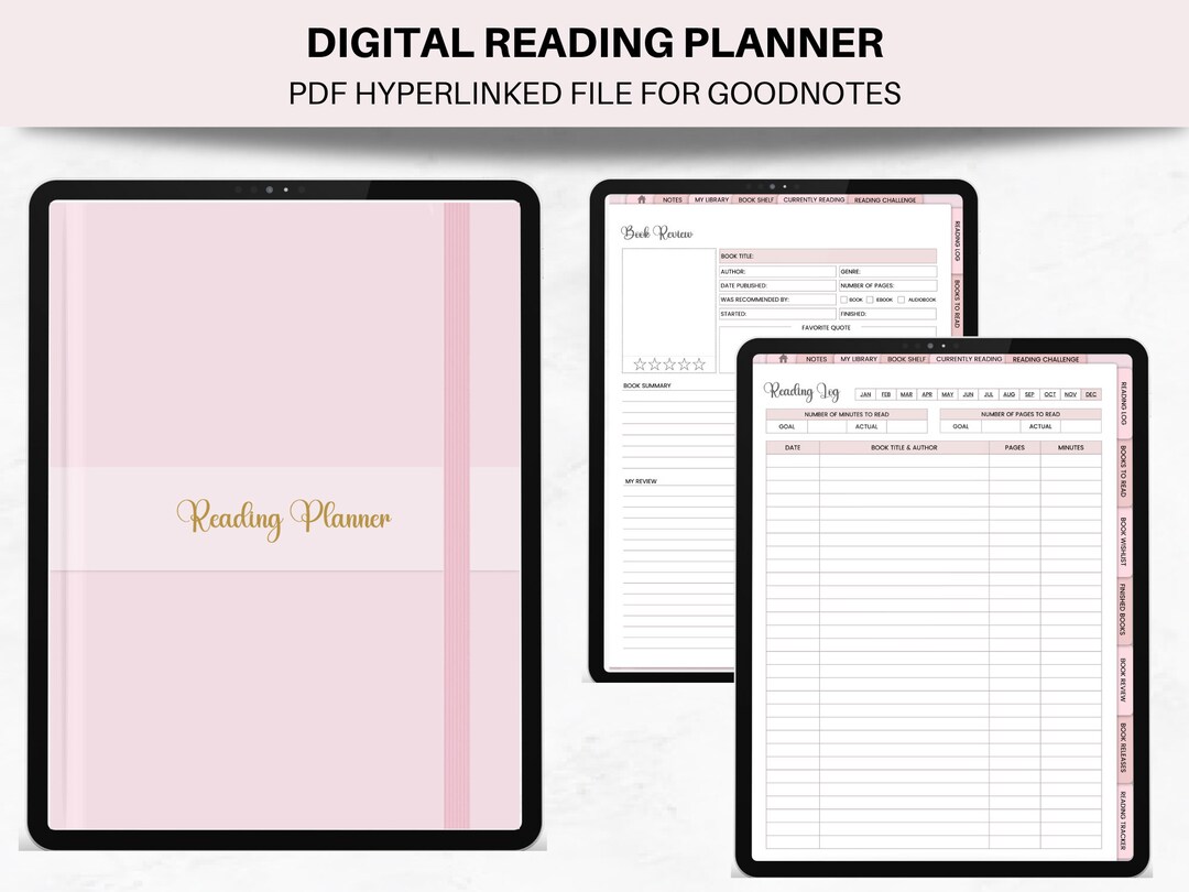 Digital Reading Journal, Reading Planner for Goodnotes, Notability ...