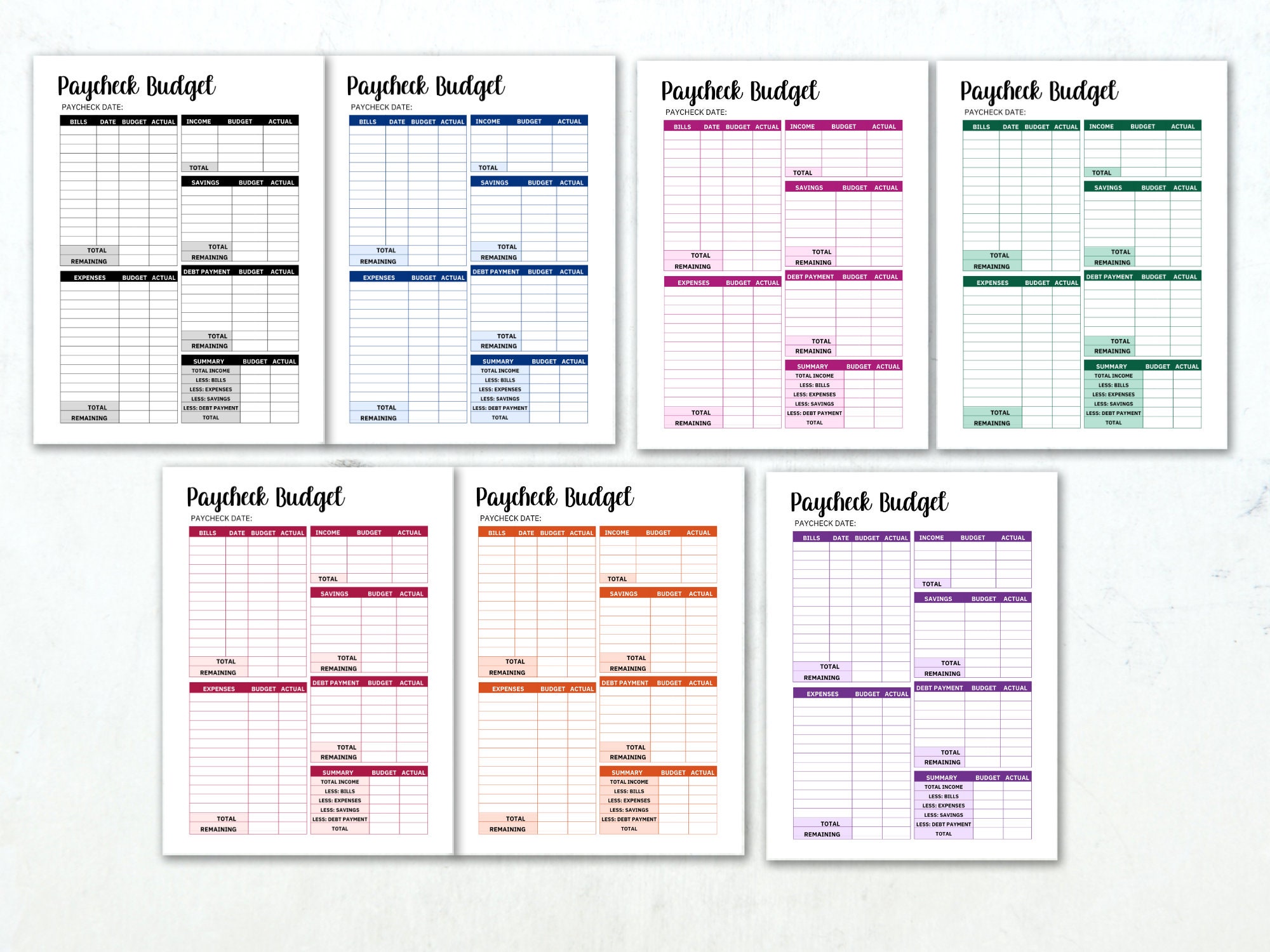 Paycheck Budget Planner Printable Monthly Budget Budgeting by | Etsy