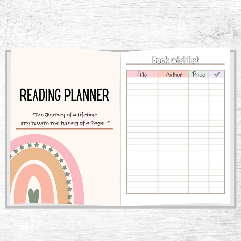Reading Planner Printable Reading Journal Big Happy Planner - Etsy