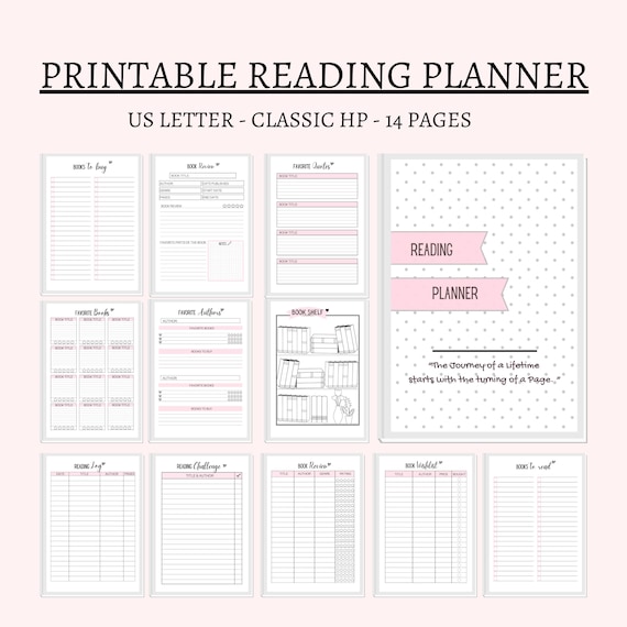 Reading Planner Printable Reading Journal Book Planner Reading - Etsy